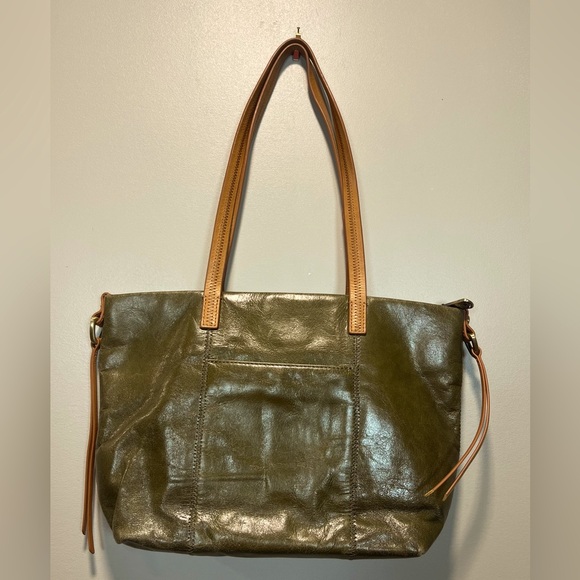 HOBO | Bags | Hobo Cecily Mini Olive Green Leather Tote With Camel ...